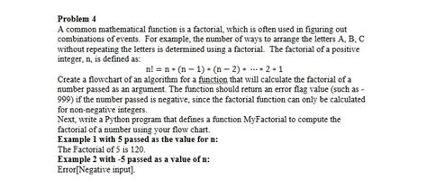 Solved Problem 4 A Common Mathematical Function Is A