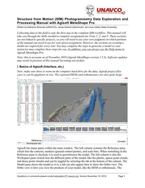 Pdf Structure From Motion Sfm Photogrammetry Data · Questions