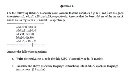Solved For The Following Risc V Assembly Code Assume That