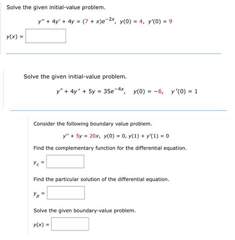 solved solve the given initial value