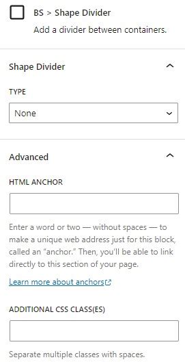 Bs Shape Divider Blockstrap