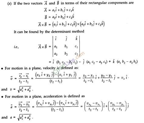 Motion In A Plane Class 11 Notes Physics Chapter 4 Learn Cbse