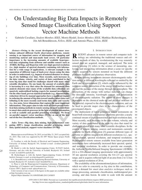 Pdf On Understanding Big Data Impacts In Remotely Sensed Image