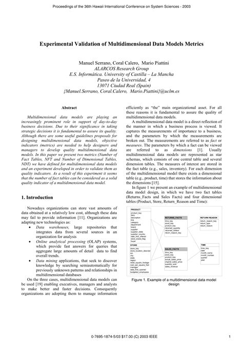 pdf experimental validation of multidimensional data models metrics