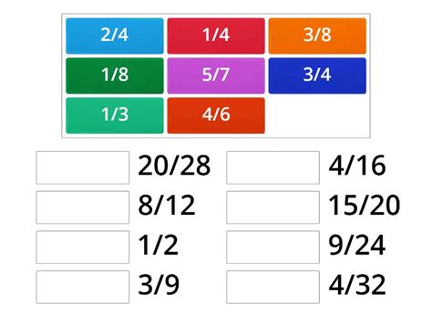 Equivalent Fractions Match Up