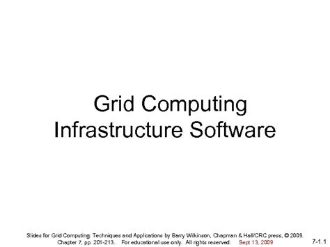 Grid Computing Infrastructure Software Slides For Grid Computing