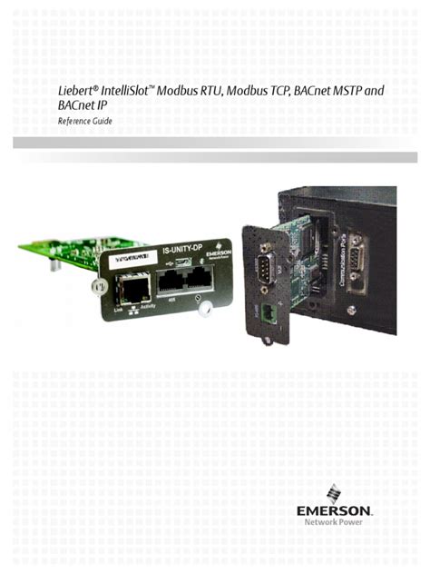 Pdf Liebert Intellislot Modbus Rtu Modbus Tcp Bacnet Mstp And Bacnet