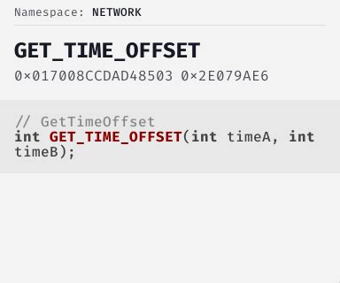 GetTimeOffset FiveM Natives Cfx Re Docs