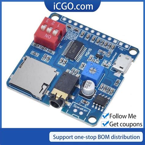 Arduino 5w Voice Playback Amplifier Module Mp3 Music Player Sdtf Card Integrated Uart Io Trigger