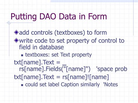 ppt cis 338 using dao data access objects powerpoint presentation