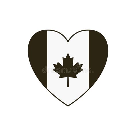 Het Hart Van Het Esdoornblad En Het Symboolontwerp Van Canada Vector