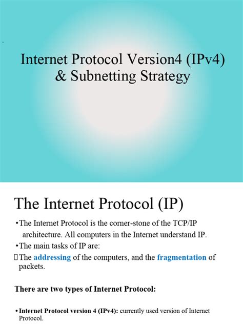 Ipv4 And Subnetting Strategy Pdf Ip Address Internet Protocols