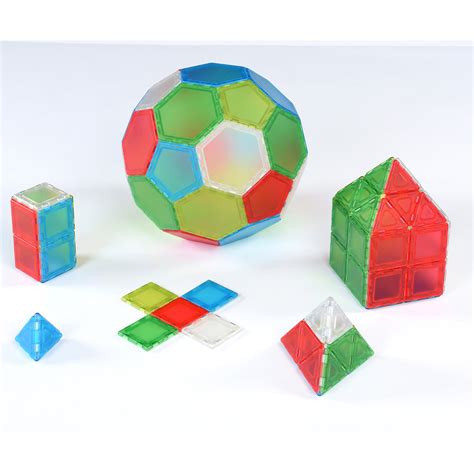 Translucent Solid Magnetic Polydron Essential Shapes Set Pk 104