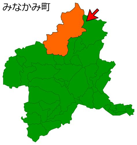 群馬県の市町村場所の矢印指差画像ナ行ヤ行都道府県の場所画像置場