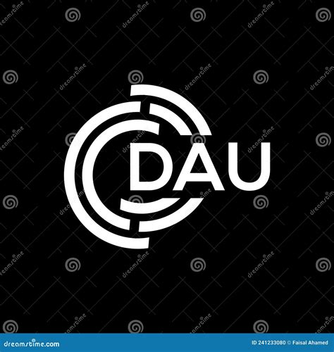 Dau Letter Logo Design On Black Background Dau Creative Initials
