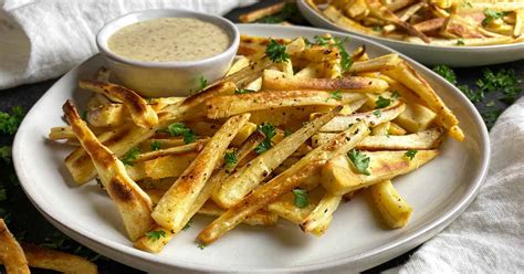 Roasted Parsnip Fries With Creamy Honey Mustard Sauce Recipe Foodal