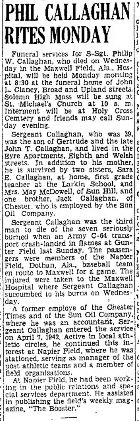 Philip William Callaghan 1906 1945 Find A Grave Memorial