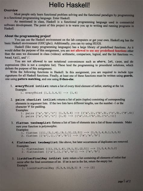 Solved Hello Haskell Overview Most People Only Learn