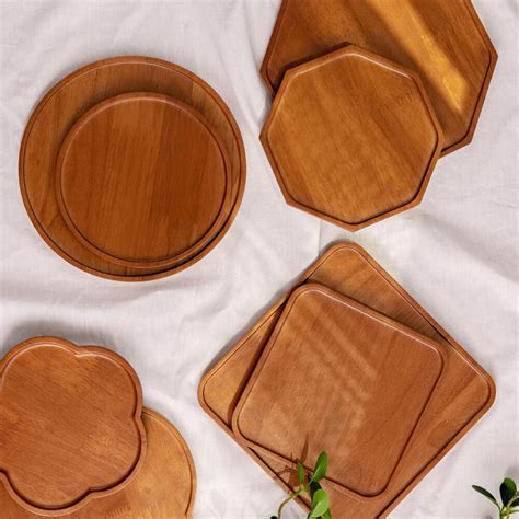 굿즈 원목 접시 플레이트 월넛 1722cm 세트 4type 감도 깊은 취향 셀렉트샵 29cm