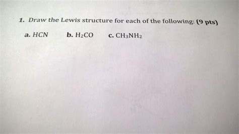 Solved Draw The Lewis Structure For Each Of The Following Chegg