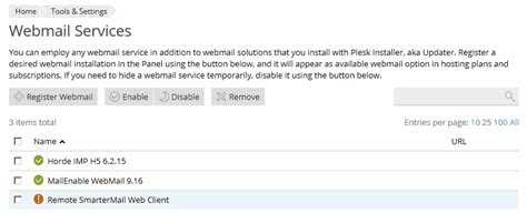 Webmail Software Plesk Onyx Documentation
