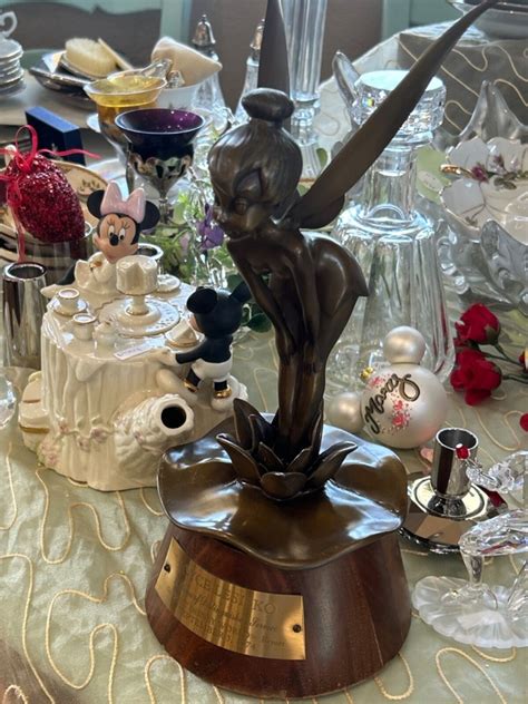 Tinkerbell Hard To Find Bronze Statue Disney 25 Year Cast Member Service Award Ebay