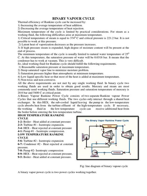 binary vapour cycle pdf materials science chemical process