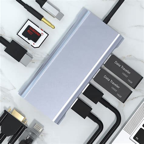 Bộ Hub Chuyển đổi Type C 11 In 1 Hdmi Vga Usb 3 0 Pd Ethernet Sd
