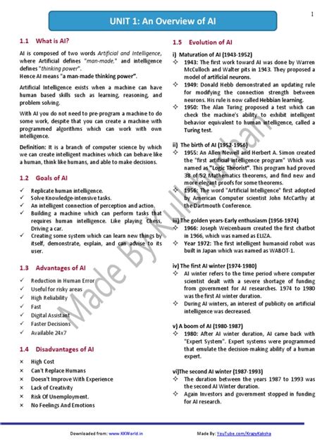 ai notes pdf pdf artificial intelligence intelligence ai