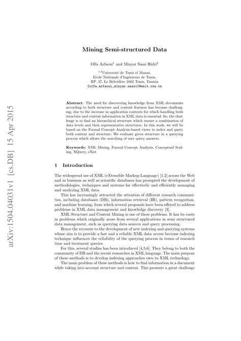 Pdf Mining Semi Structured Data