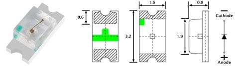 SMD LED 1206 Green 10Pcs