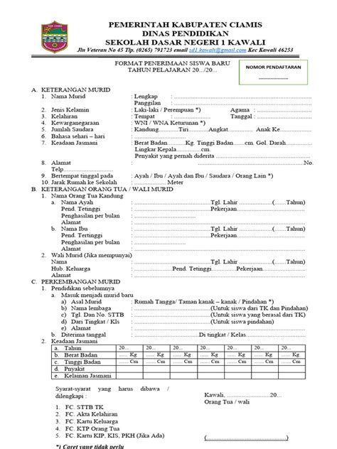 Form Siswa Baru Pdf