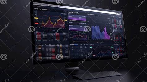 computer monitor displaying abundant data stock image image of business monitor 320049697