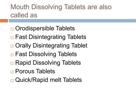 Fast Dissolving Tablets Pptx