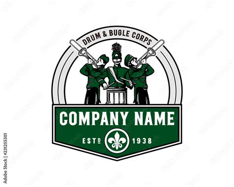 Vecteur Stock Hand Drawing Vector Marching Band Club Playing Music With A Drum And Trumpet Sign Vecteur Stock Hand Drawing Vector Marching Band Club Playing Music With A Drum And Trumpet Sign
