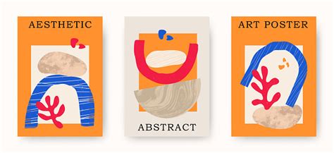 기하학적 균형 모양 돌 식물 산호가 있는 추상적인 현대 미적 포스터의 벡터 현대 세트 트렌디한 미드 센추리 현대 미술 삽화 지문 보헤미안 미니멀리즘 벽 장식 0명에 대한