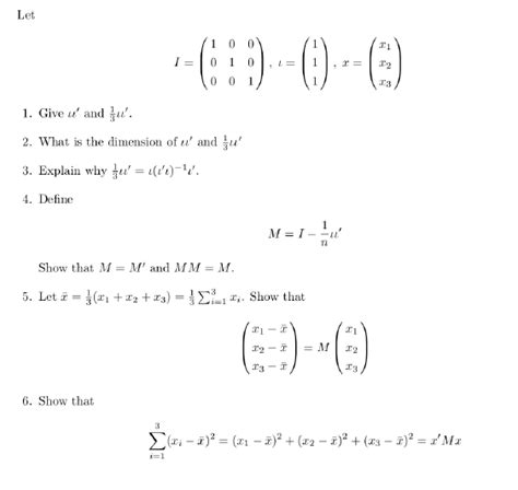 Solved Let I⎝⎛100010001⎠⎞ι⎝⎛111⎠⎞x⎝⎛x1x2x3⎠⎞ 1 Give U′