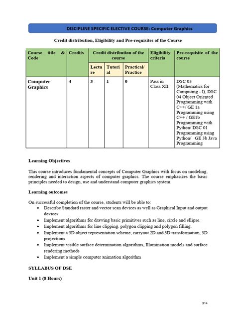 Computer Graphics Semester Vi Cs Syllabus Pdf 3 D Computer Graphics Computer Graphics