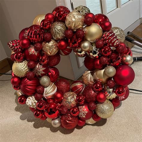 Christmas Bauble Wreath Etsy Uk