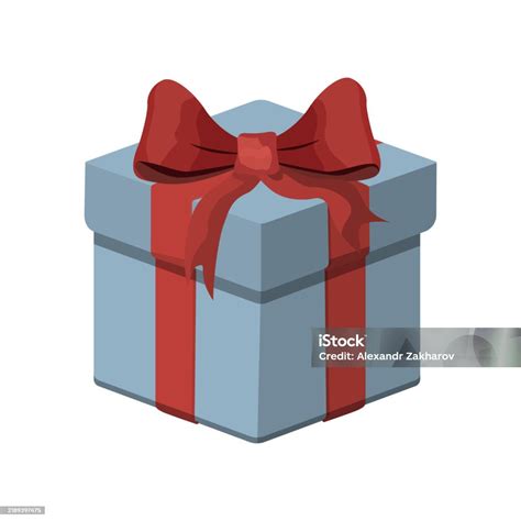 빨간 리본으로 포장 된 선물 상자 흰색 배경에 벡터 일러스트 레이 션 귀여운에 대한 스톡 벡터 아트 및 기타 이미지 귀여운 기념일 나비매듭 Istock