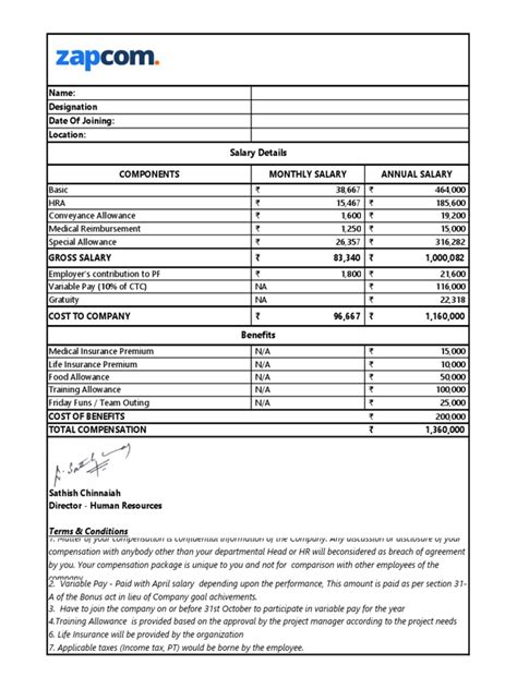 Ctc Breakup For Technical Role Pdf Salary Life Insurance