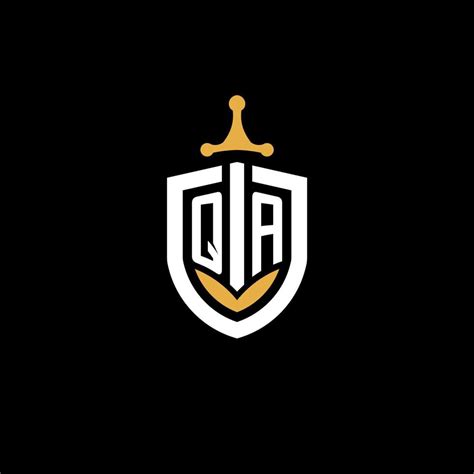 Creative Letter QA Logo Gaming Esport With Shield And Sword Design Ideas 15550832 Vector Art At