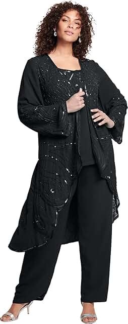 Black Plus Size Pant Suits