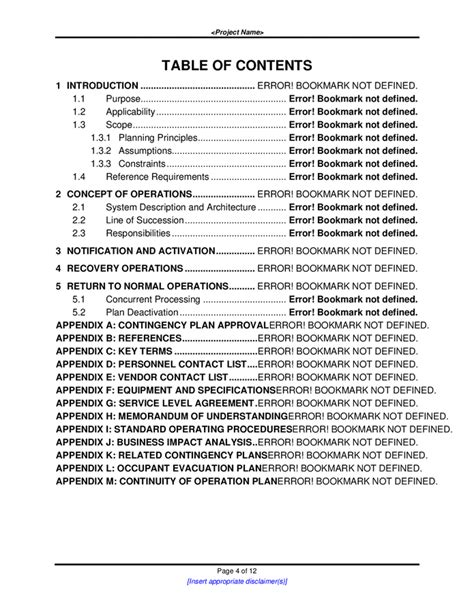Project Contingency Plan Template In Word And Pdf Formats Page 4 Of 12
