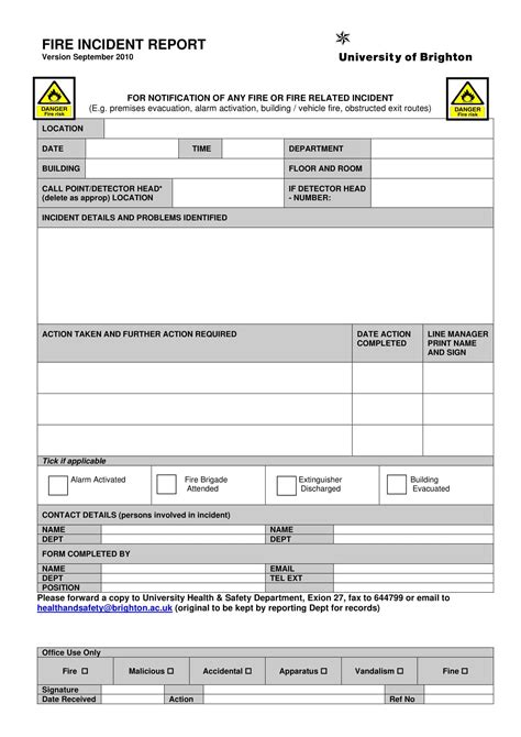 Free Printable Incident Report Templates [word Excel Pdf] Workplace