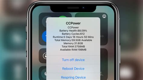 CCPower Tweak Brings Power Controls To CC On IOS 15