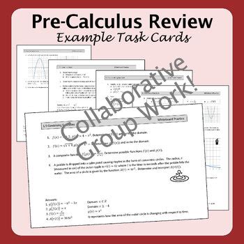 Calculus Introduction Unit Review Of Pre Calculus Comprehensive And Editable