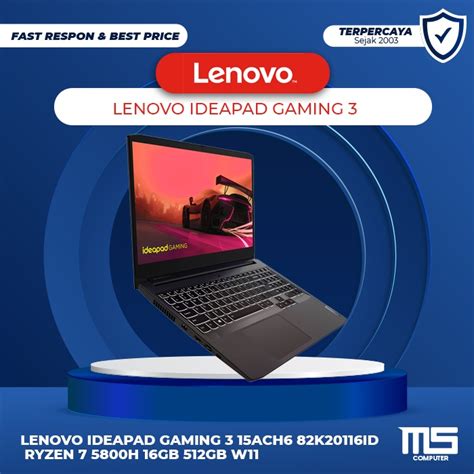 Jual Lenovo Ideapad Gaming Ach K Id Ryzen H Gb Gb W Shopee Indonesia