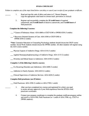 Fillable Online Wmich SPADA CHECKLIST Wmich Fax Email Print PdfFiller