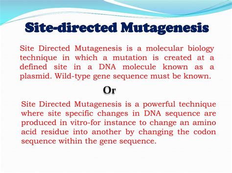 Ppt Site Directed Mutagenesis Powerpoint Presentation Free Download